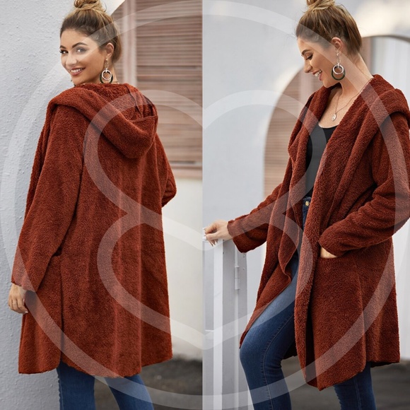Tops | Open Front Hoodie Jacket Coat Army Green | Poshmark
